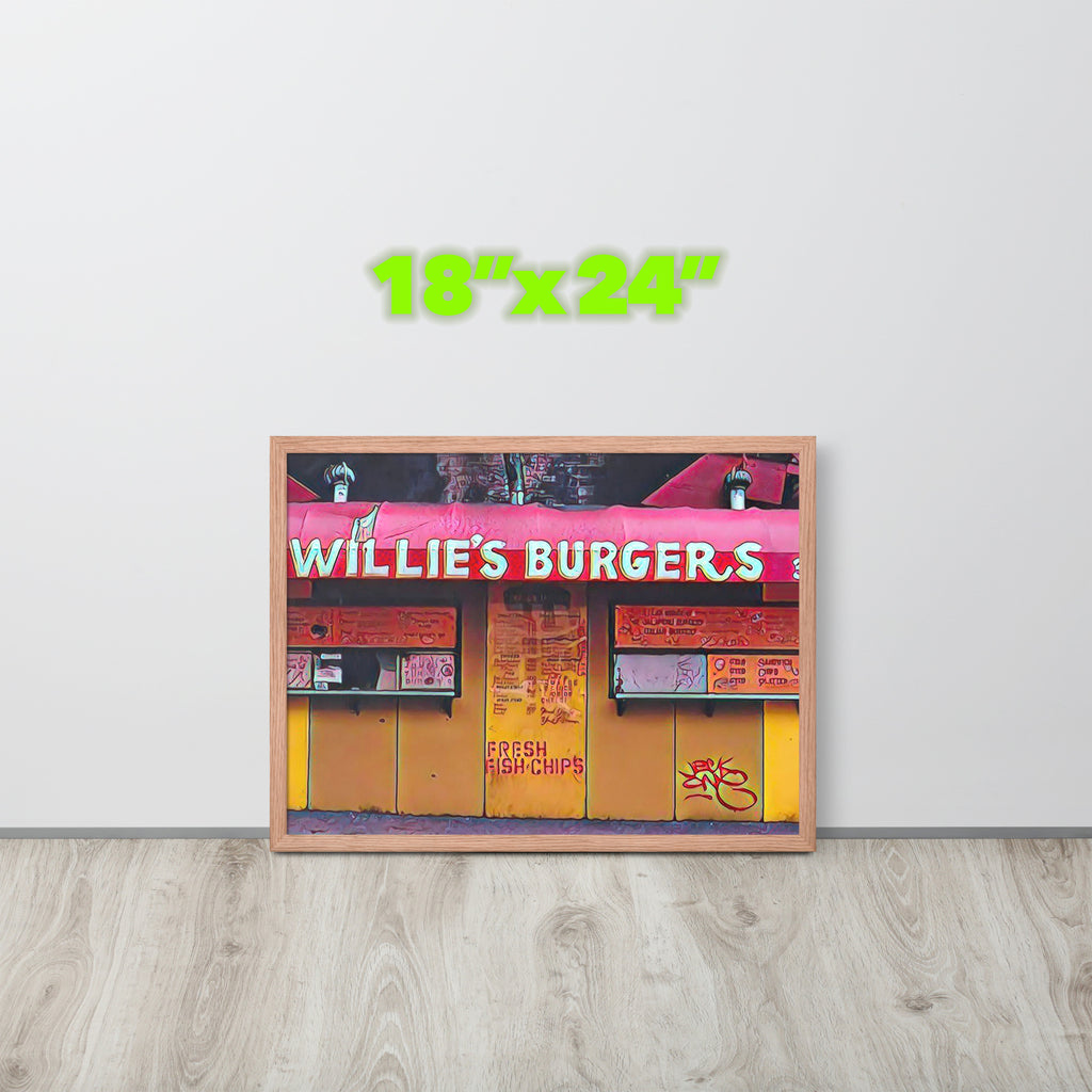 FRAMED POSTER: WILLIE'S BURGERS: Harlem Streets 1920 -1998-The Art Col – JECKONE.COM -The Online ...